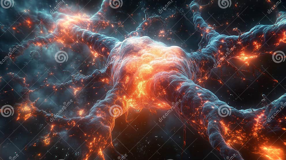 Exploring the Cosmic Energy of Neuronal Network Connections Stock Photo ...