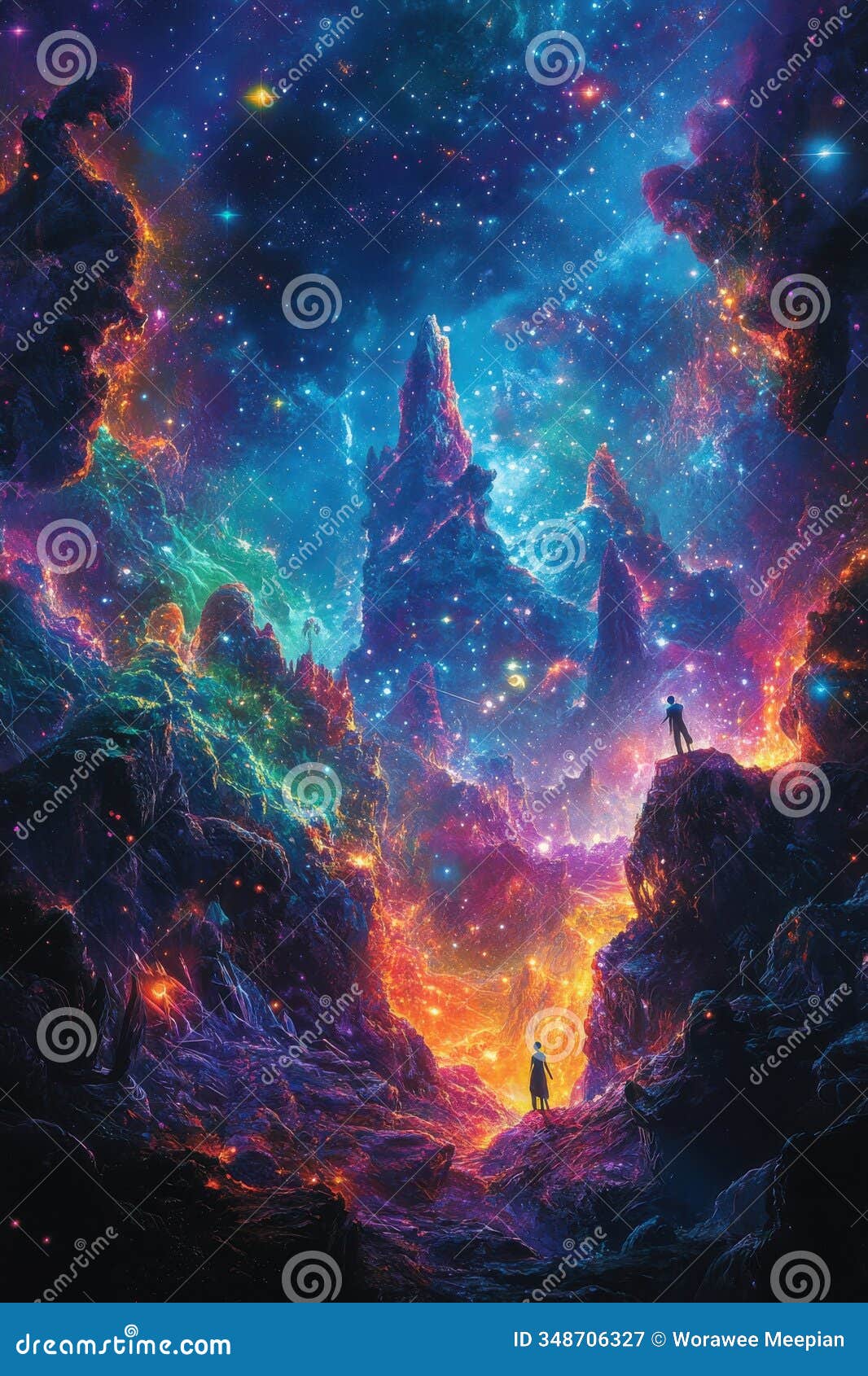 Exploring a Cosmic Landscapecelestial Wonders Outer Space Digital Art ...