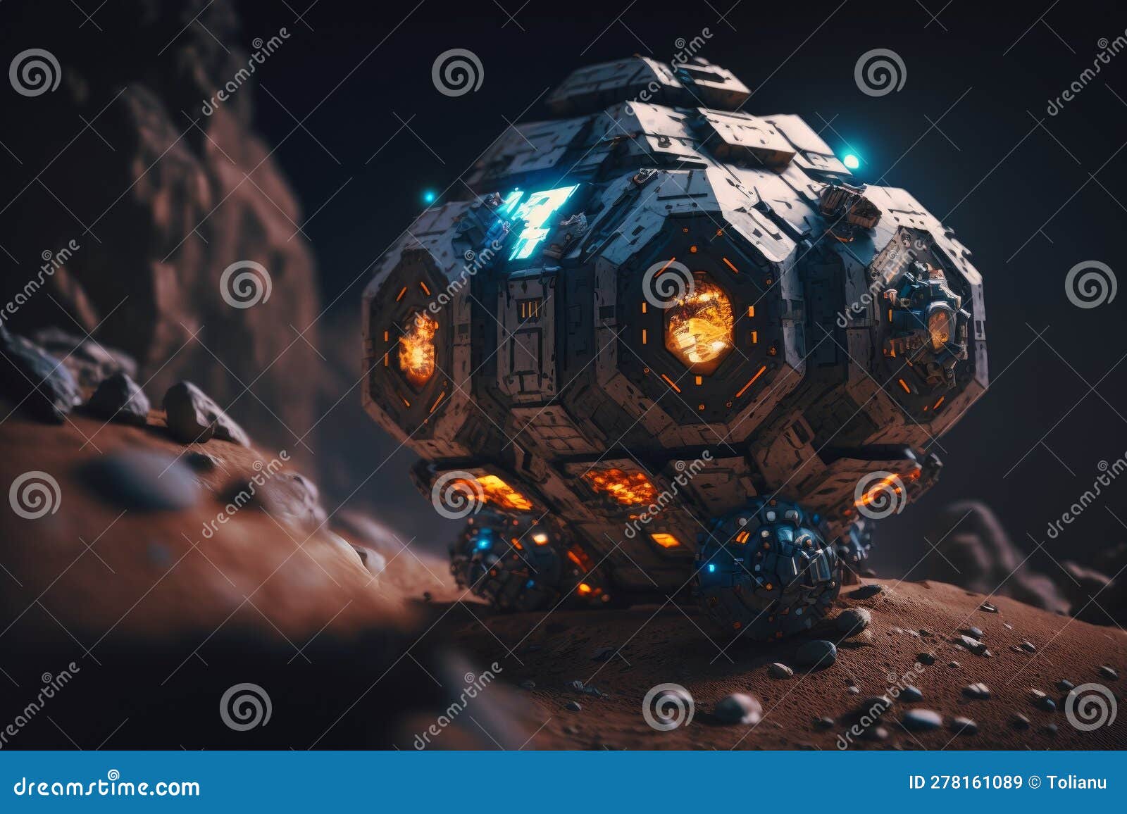Or-coded Bionic Asteroid Mining: Epic Robotics and Unreal Detail Stock ...
