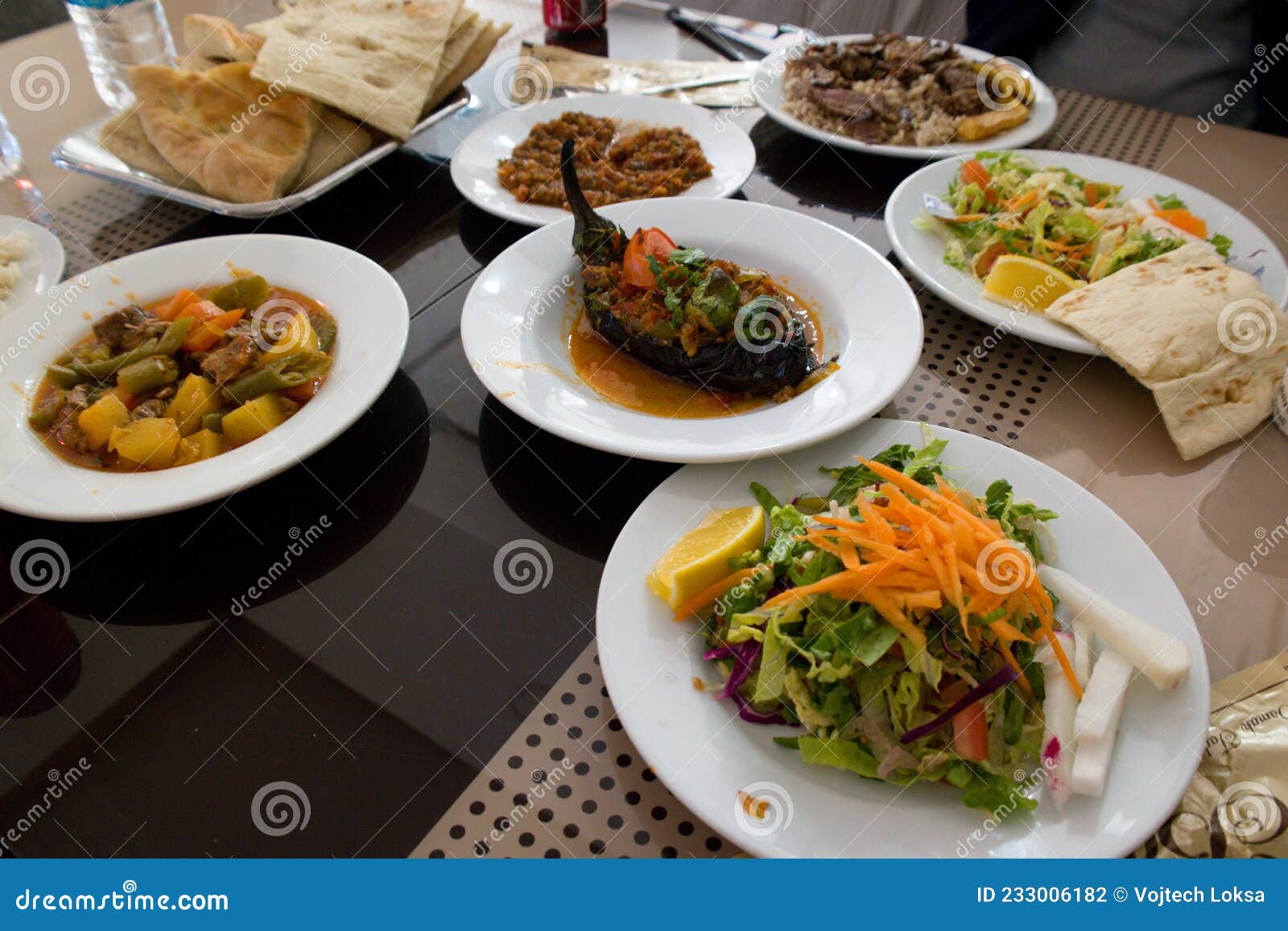 Plentiful Turkish Lunch in Midyat Stock Photo - Image of geology, cliff ...