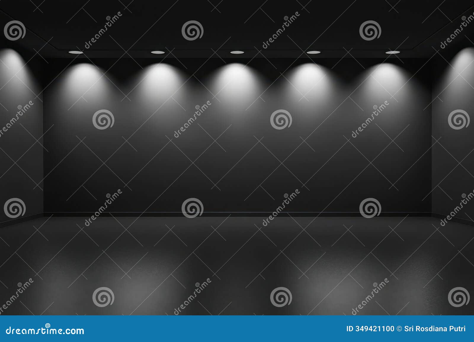 Exploring a Dark Room with Spotlights, an Architectural Study Stock ...