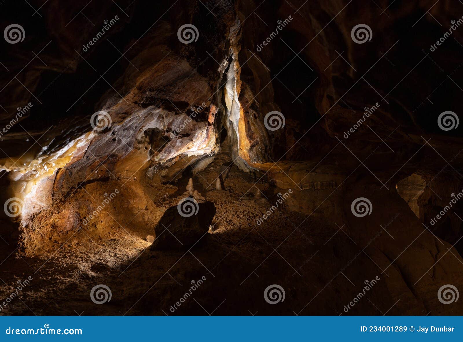 Exploring Underground Caves with Stalactite and Stalagmite Growth Stock ...