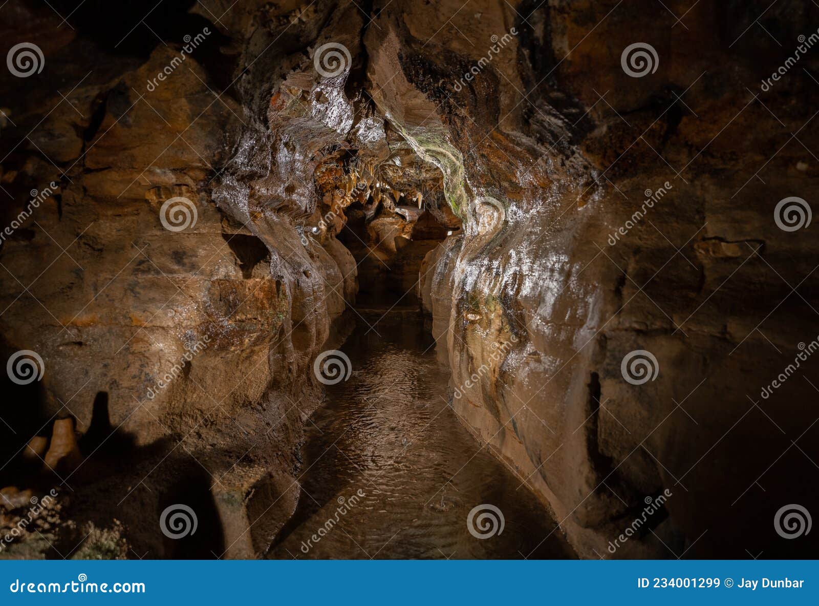 Exploring Underground Caves with Stalactite and Stalagmite Growth Stock ...