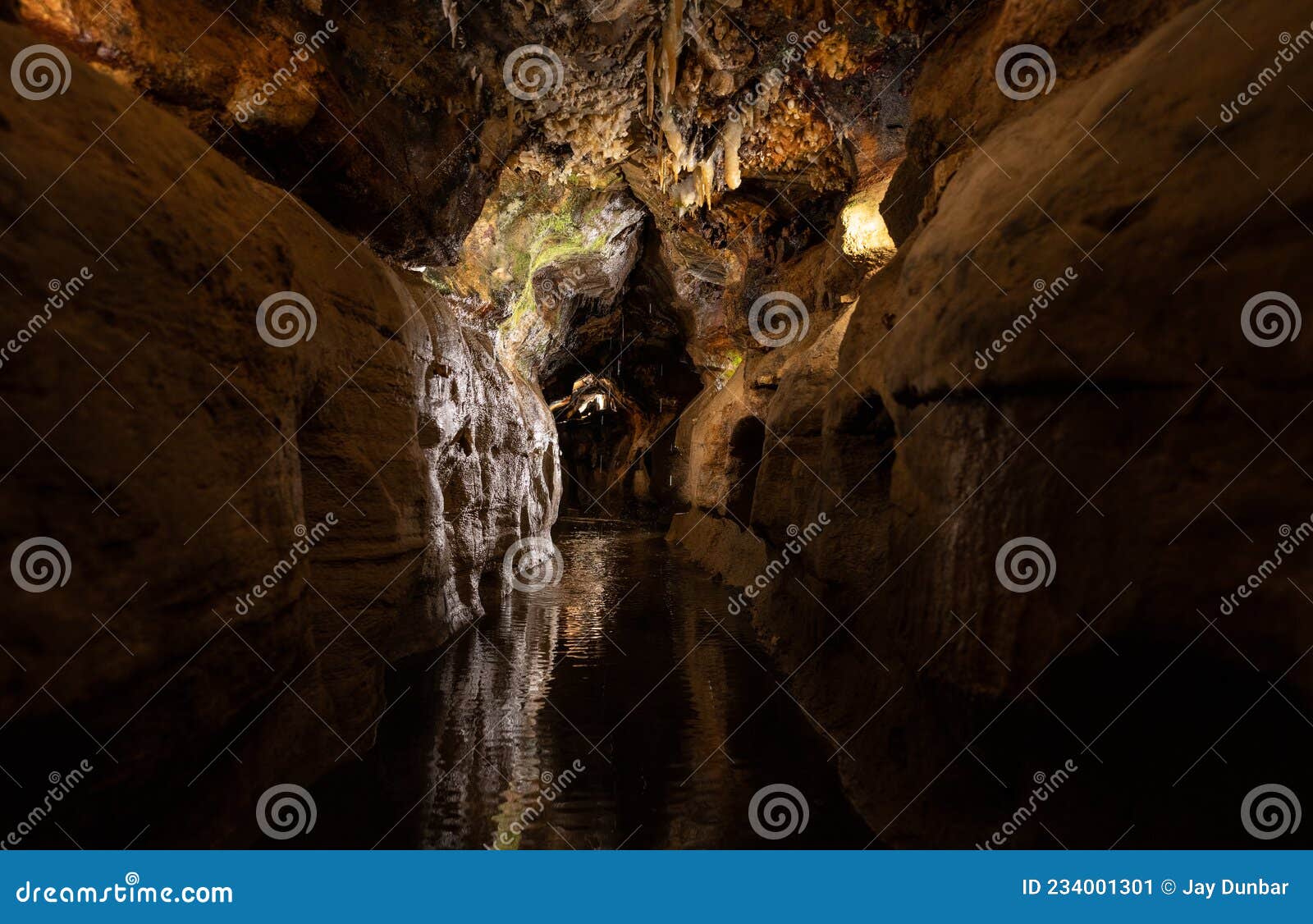 Exploring Underground Caves with Stalactite and Stalagmite Growth Stock ...