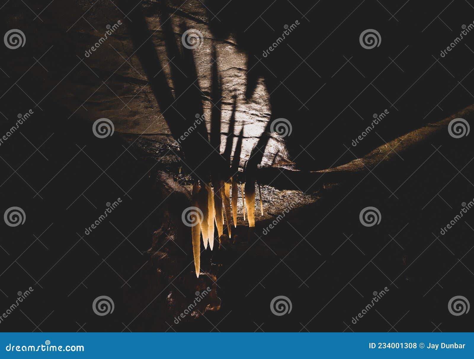Exploring Underground Caves with Stalactite and Stalagmite Growth Stock ...
