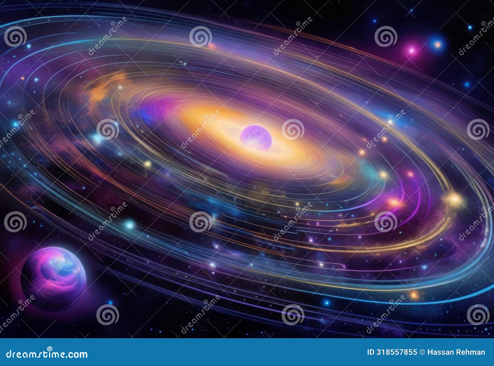 Exploring A Darkwave Galactic Map Of Cosmic Wonders Stock Photo ...