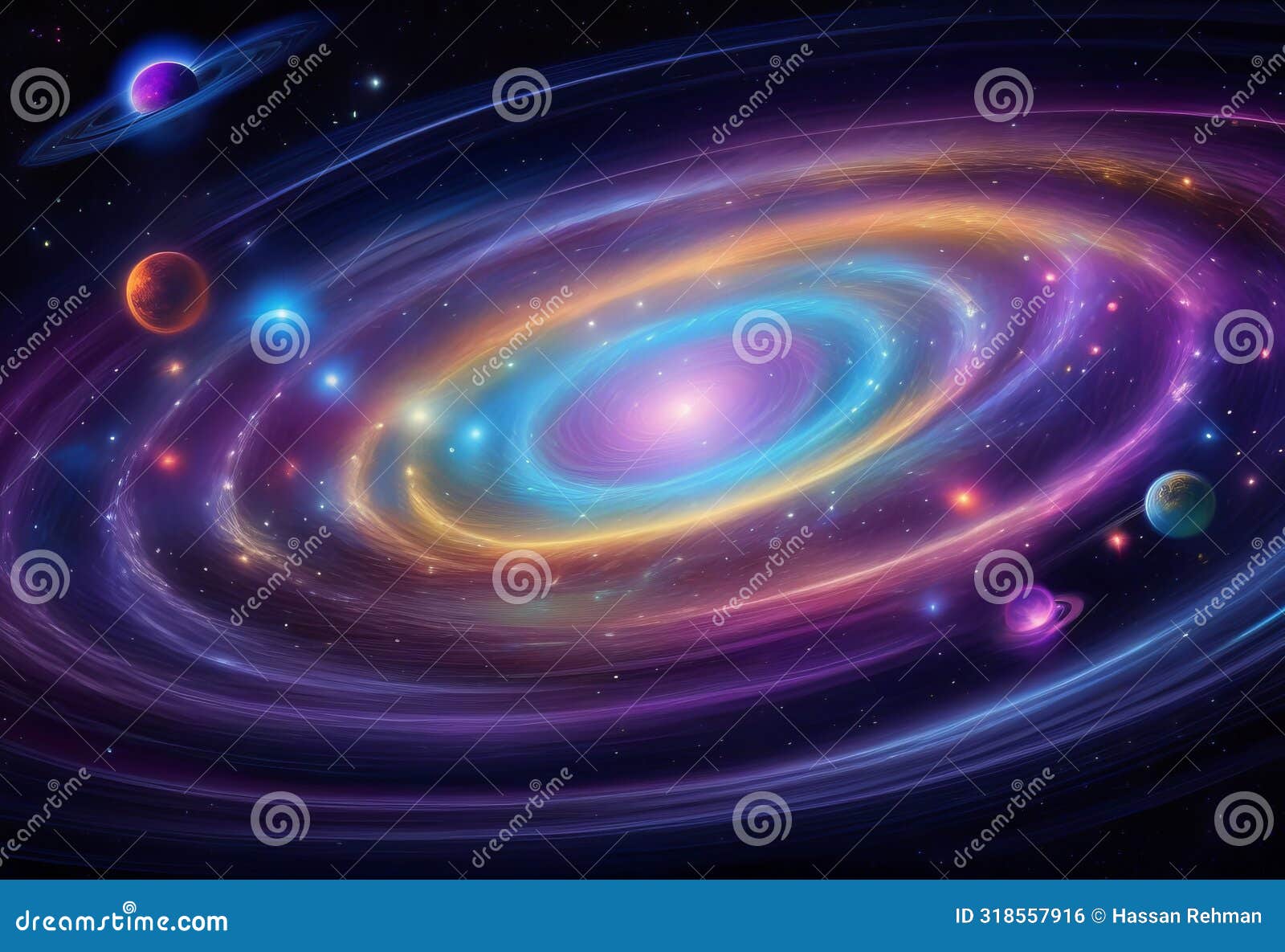 Exploring a Darkwave Galactic Map of Cosmic Wonders Stock Illustration ...
