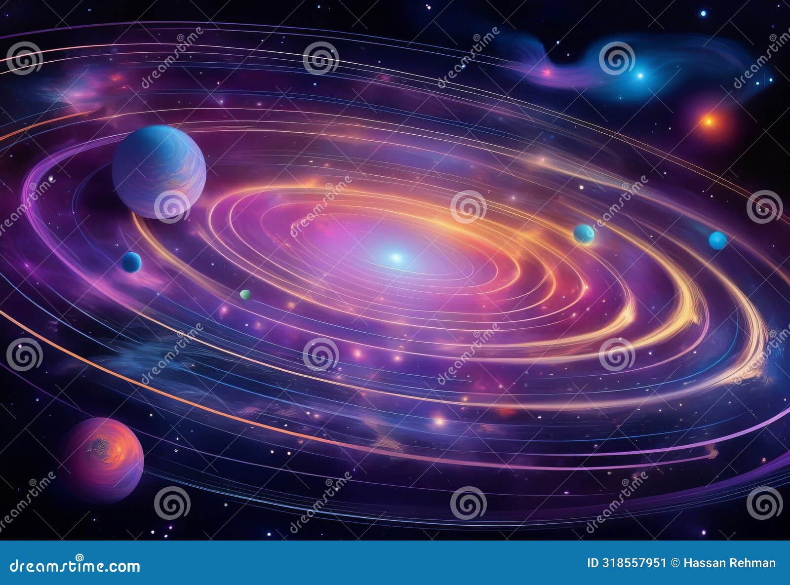 Exploring a Darkwave Galactic Map of Cosmic Wonders Stock Illustration ...