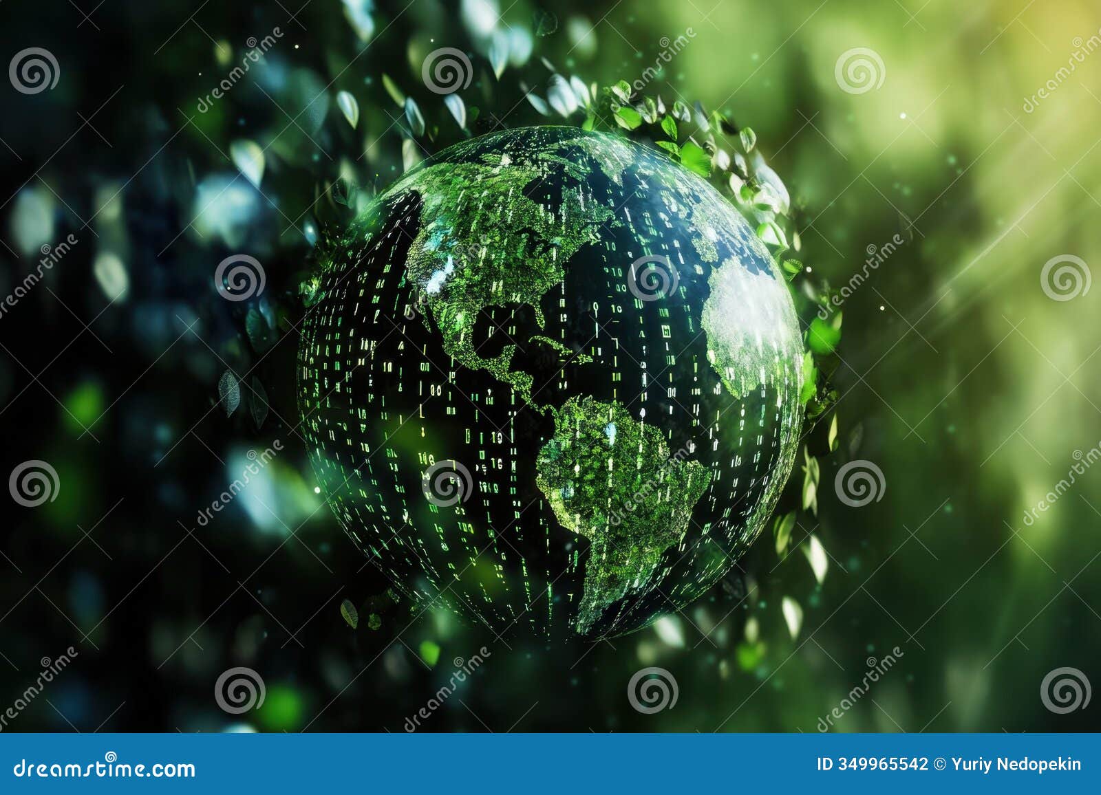 Exploring Digital Connections in a Vibrant Green Earth Representation ...