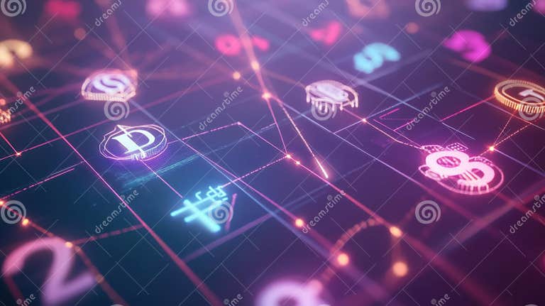 Exploring Digital Currency, a Network Visualization Stock Illustration ...