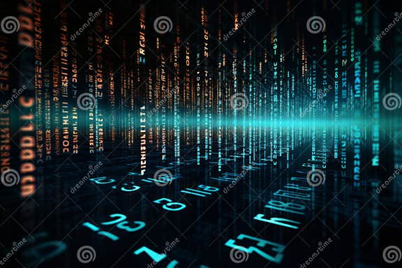 Exploring Digital Information through Binary Data Visualization Stock Illustration ...