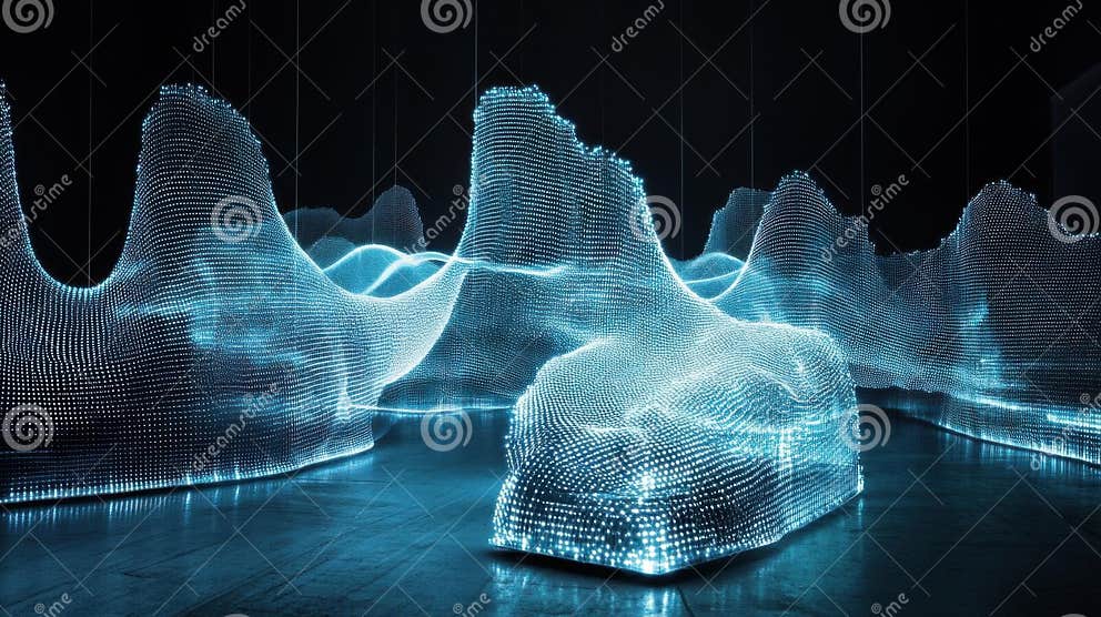 Exploring Digital Landscapes, a Journey through Light and Form Stock ...