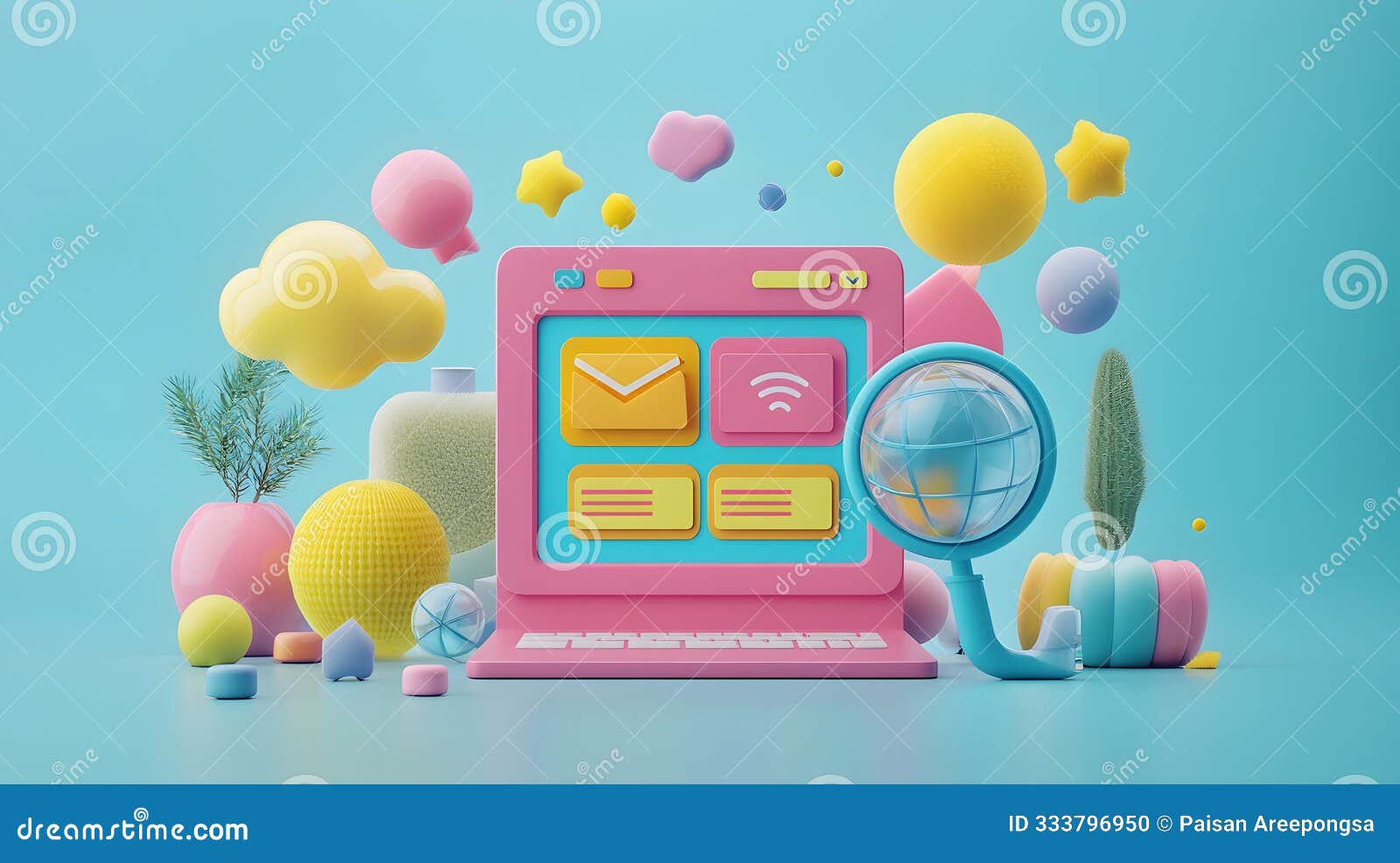 Exploring Digital Landscapes: a Vibrant 3D Interface with Playful ...