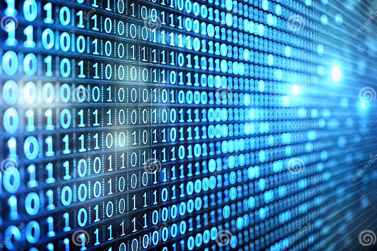 Exploring the Digital World: Horizontal Abstract Binary Code Representation Stock Illustration ...
