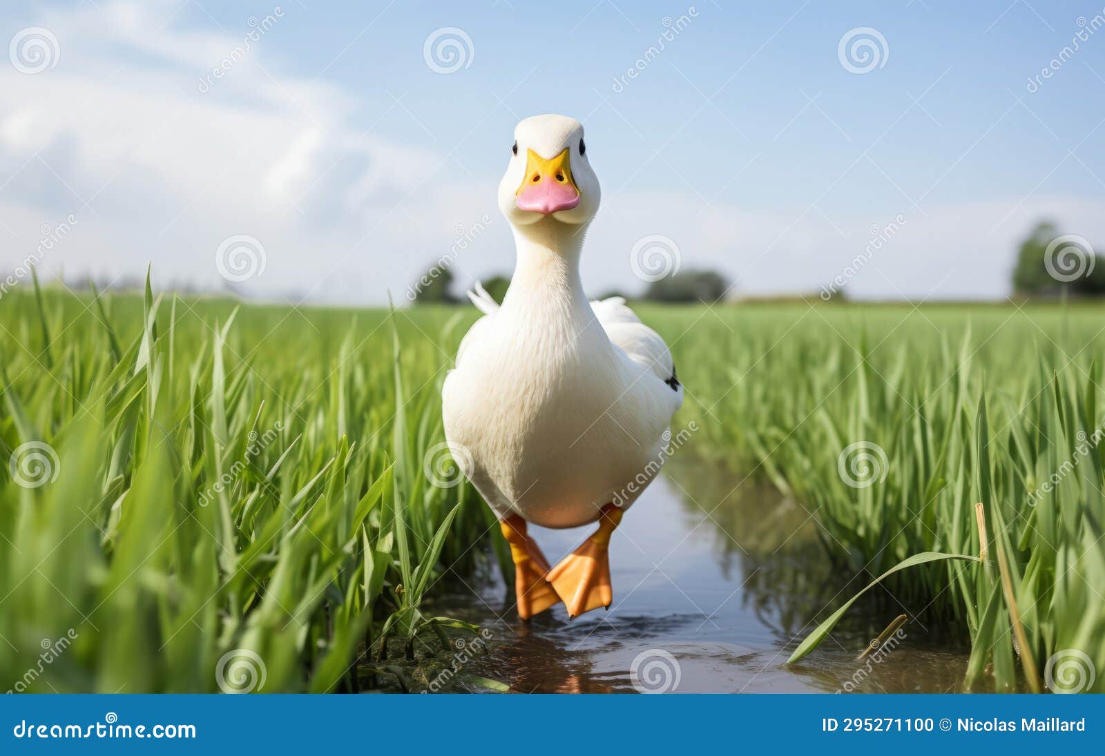 Exploring Duck Takes a Relaxing Stroll Stock Illustration ...