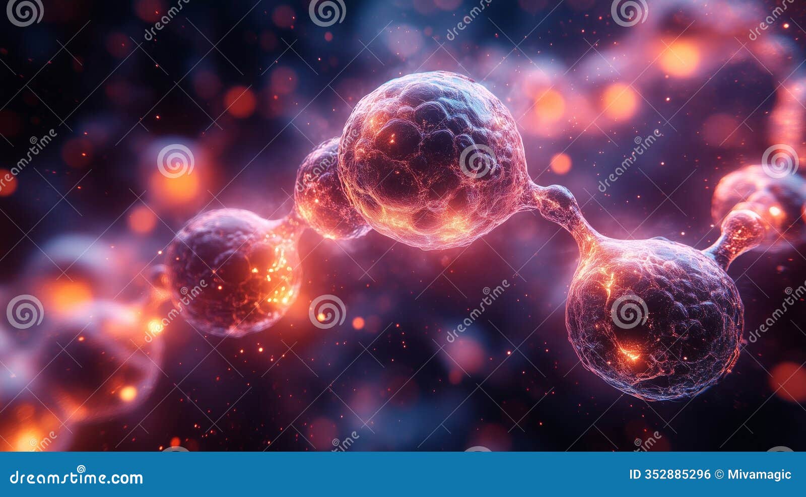 Exploring the Dynamic World of Colorful Molecular Structures Stock ...
