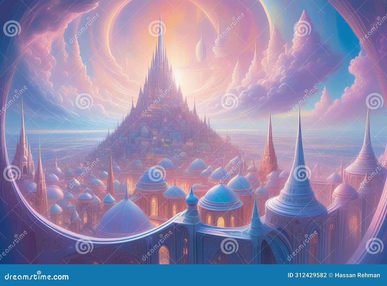 Exploring the Enchanting Beauty of a Celestial Cloud City Stock ...