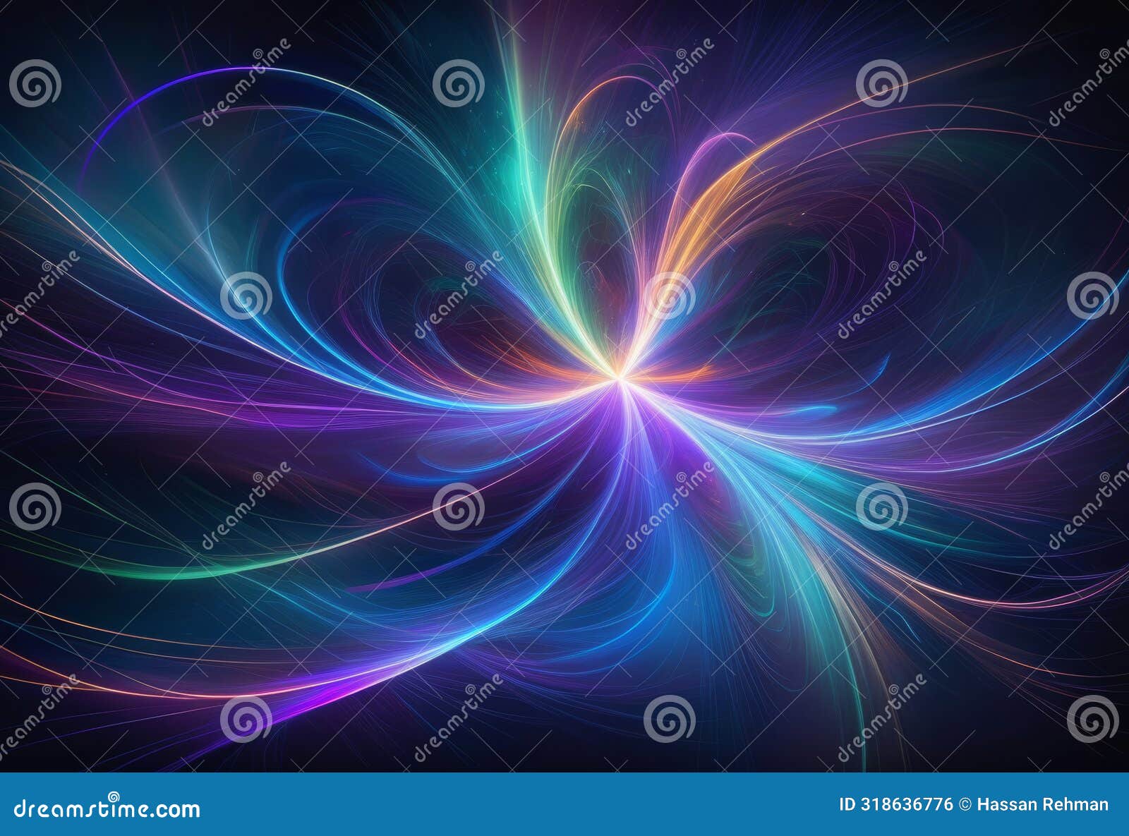 Exploring the Ethereal Dance of Light in Digital Art Stock Illustration ...