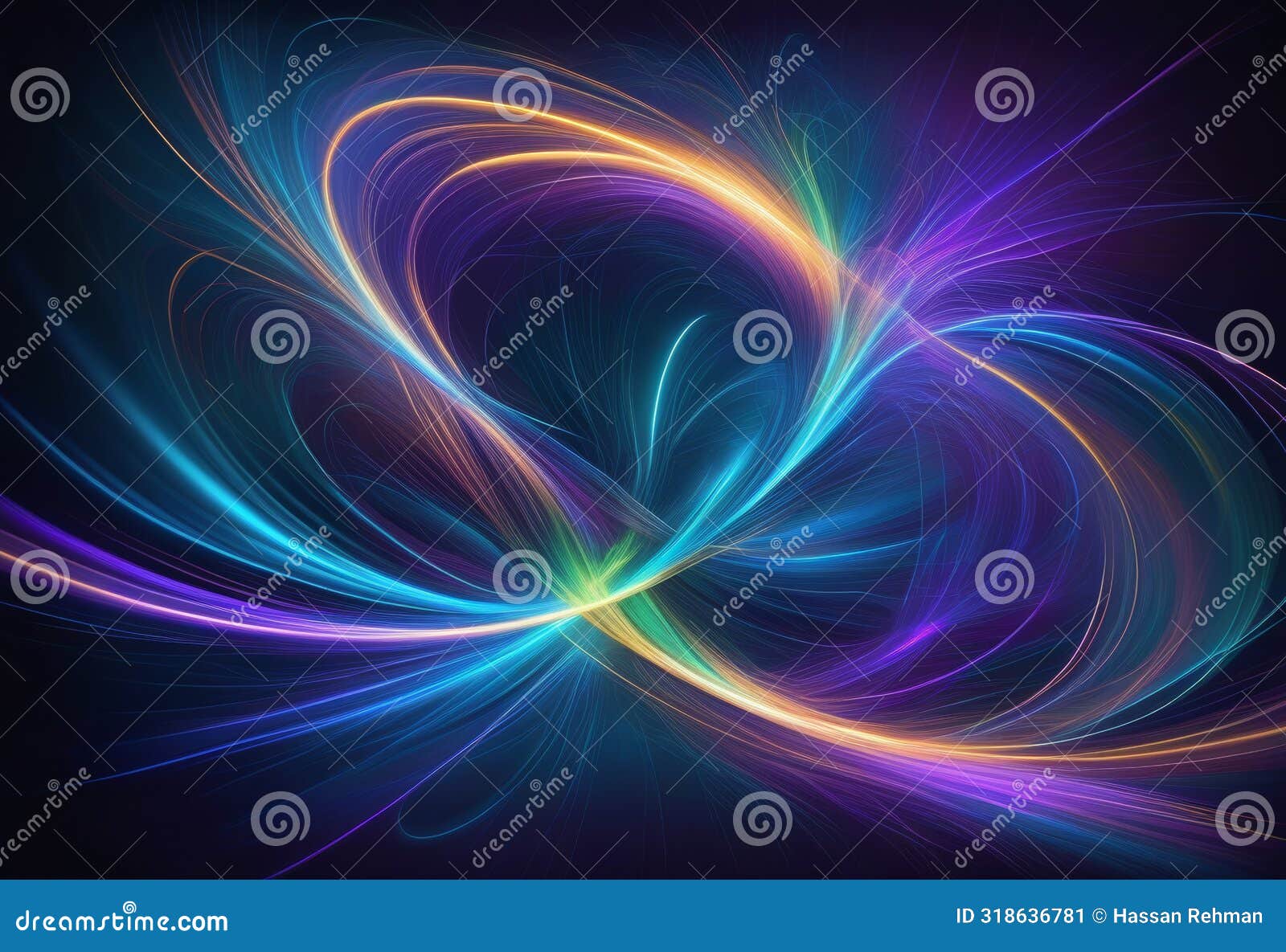 Exploring the Ethereal Dance of Light in Digital Art Stock Illustration ...