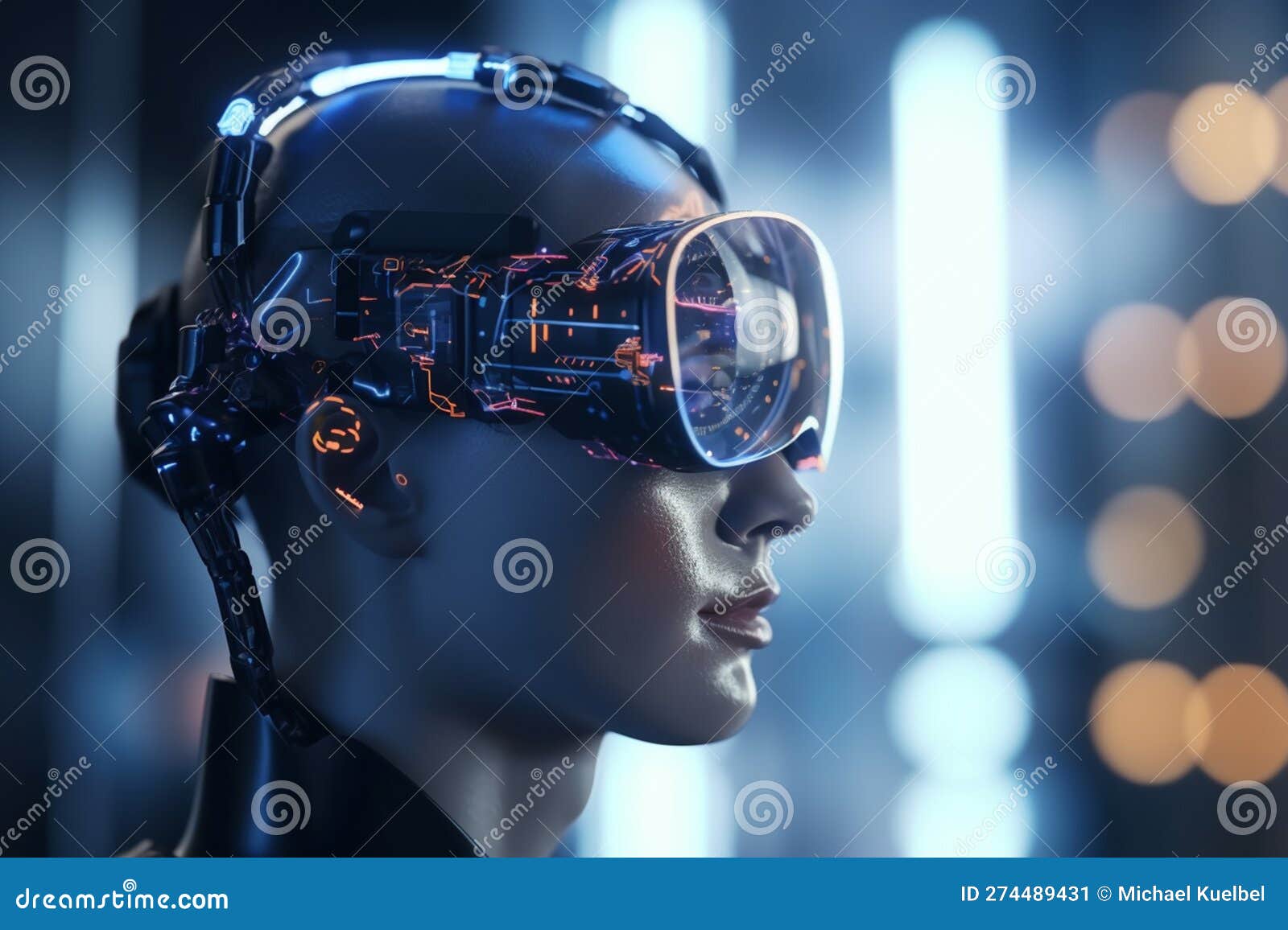 Exploring the Future: AI-Powered Virtual Reality Illustration Stock ...