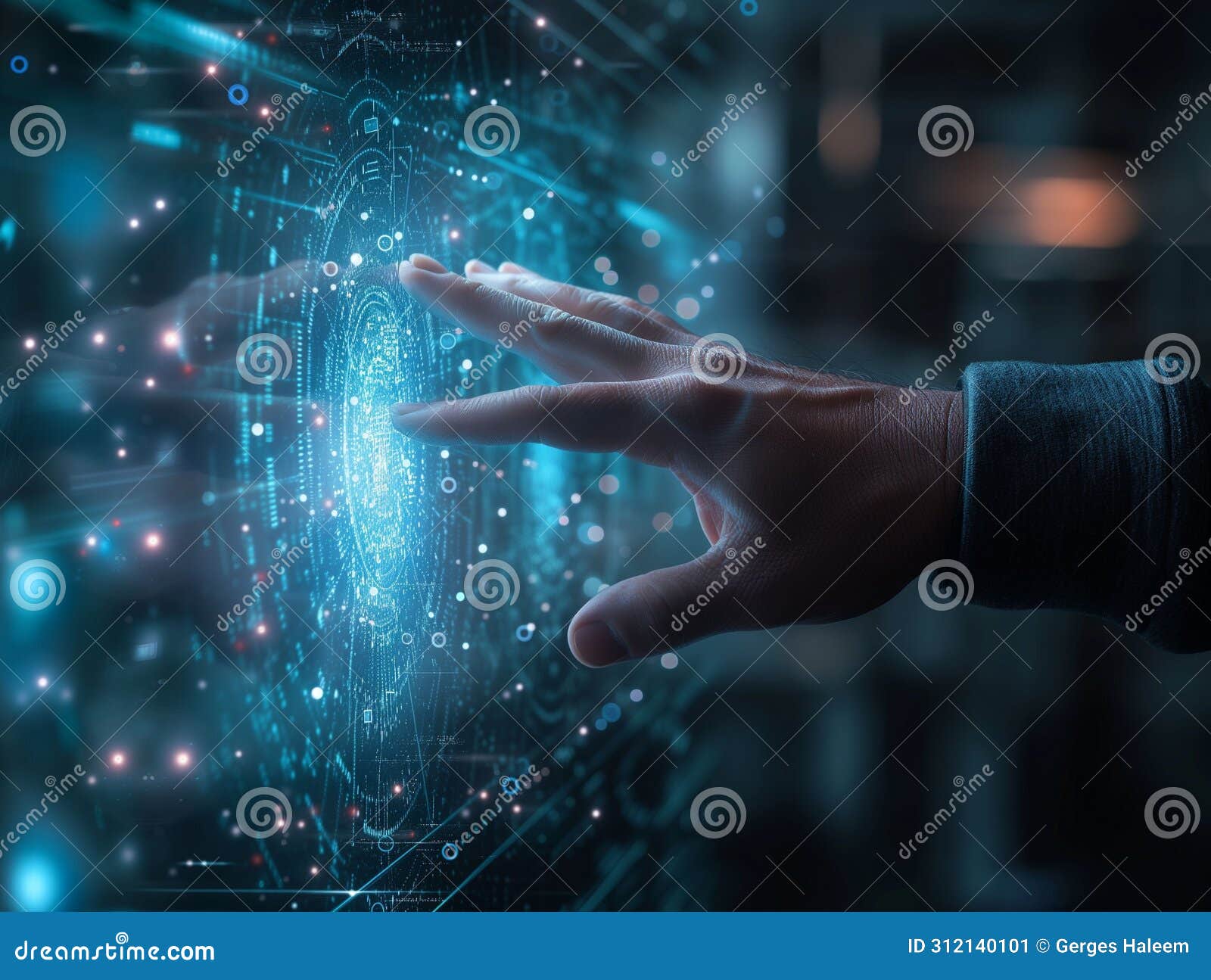 Individual Accessing Digital Identification System Virtual Profile Icon ...