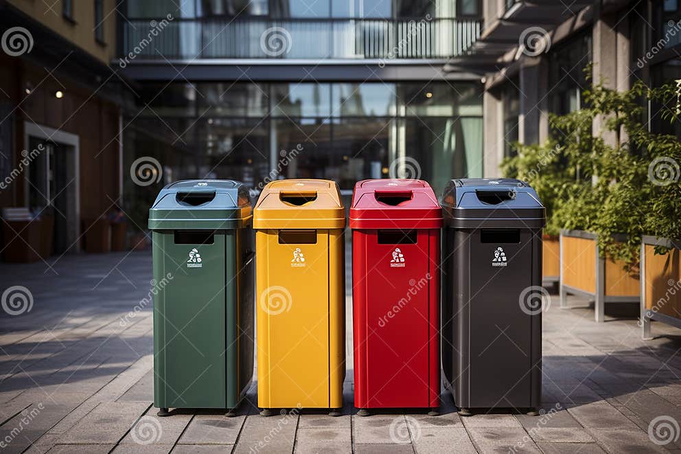 Exploring Garbage Containers for Waste Sorting. Generative by Ai Stock ...