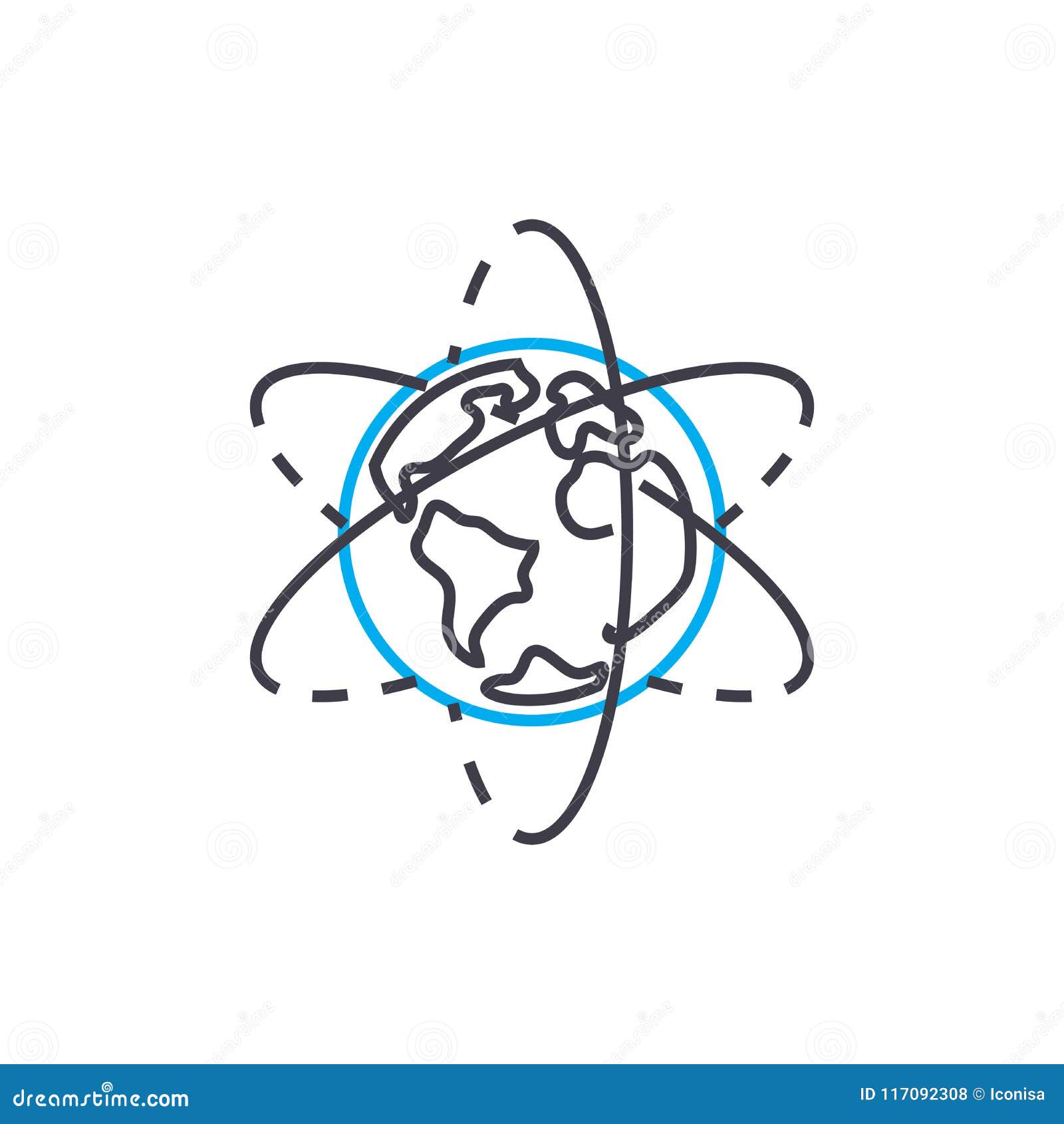 Exploring Geography Linear Icon Concept. Exploring Geography Line ...