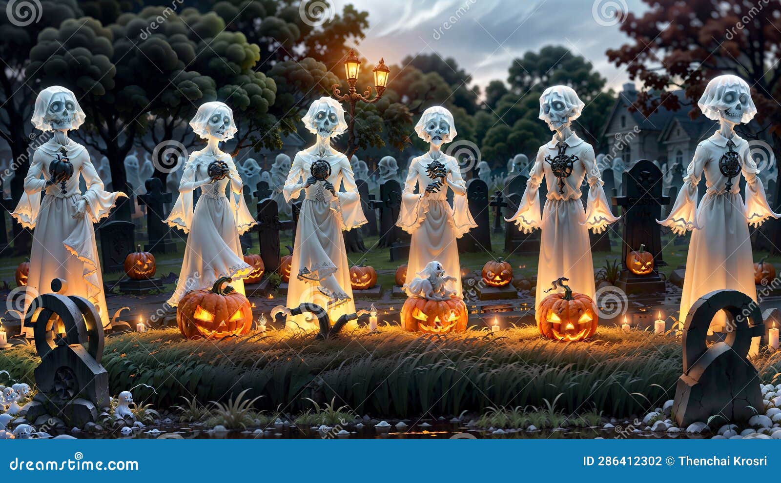 Exploring Ghostly Whispers Amid The Jack-o'-Lantern Glow In The Haunted ...