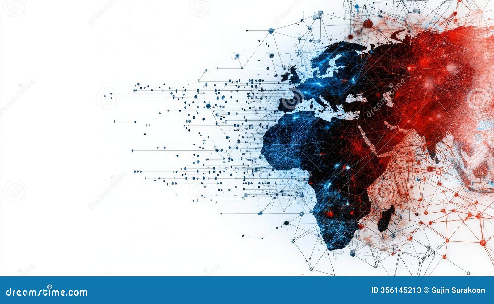 Exploring Global Connections through a Red and Blue Network on a World ...