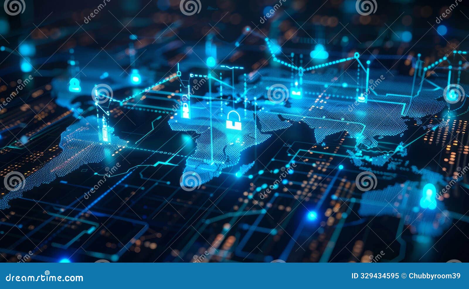 Exploring Global Security Measures through Digital Locks on World Map ...