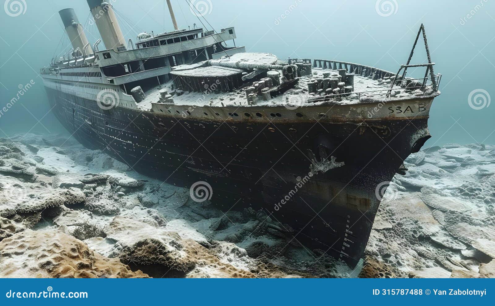 3D Rendering Of Sunken Titanic Shipwreck On Ocean Floor Showcases ...