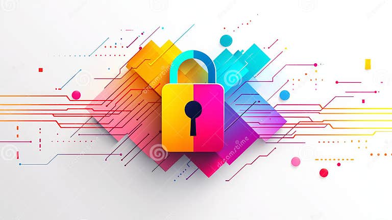 Exploring the Importance of Digital Security with a Lock Against a ...