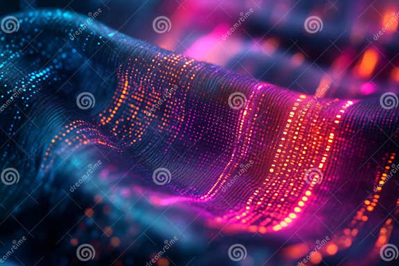 Exploring the Intricate Details of a Futuristic High-tech Fabric with ...