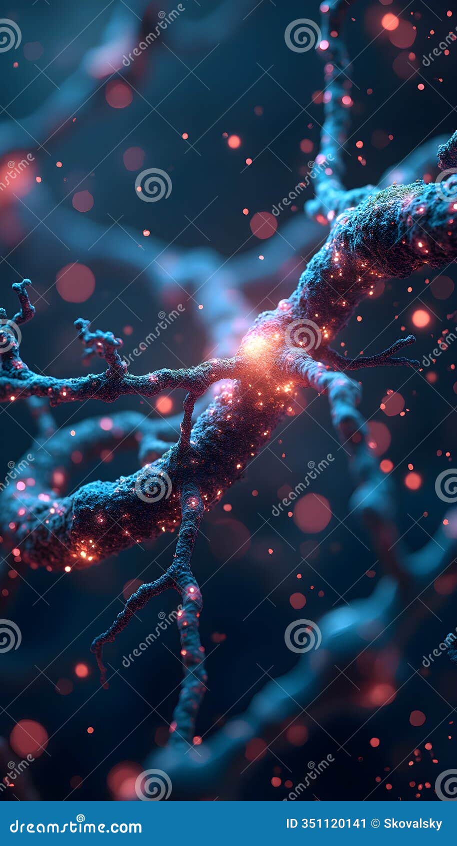 Exploring the Intricate Details of a Neuron Illuminated by Vibrant ...