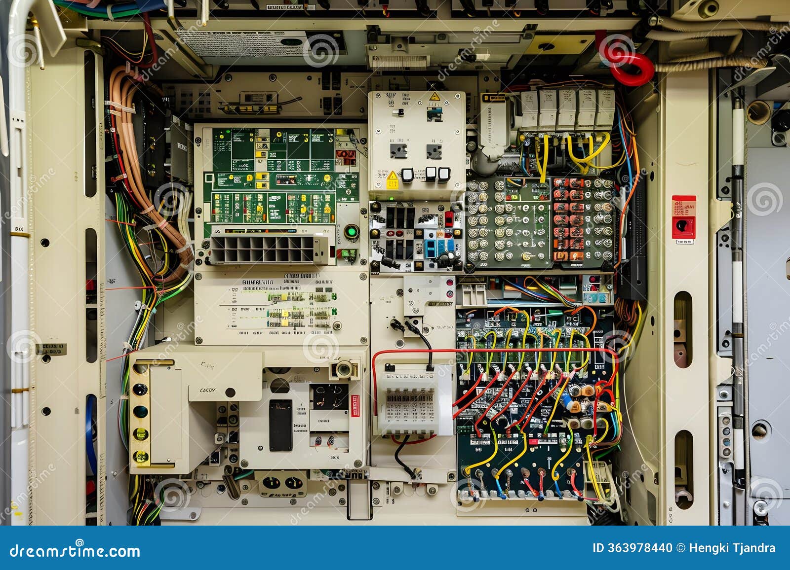 Complex Electrical Wiring System Cables, Connectors, And Control Panel ...