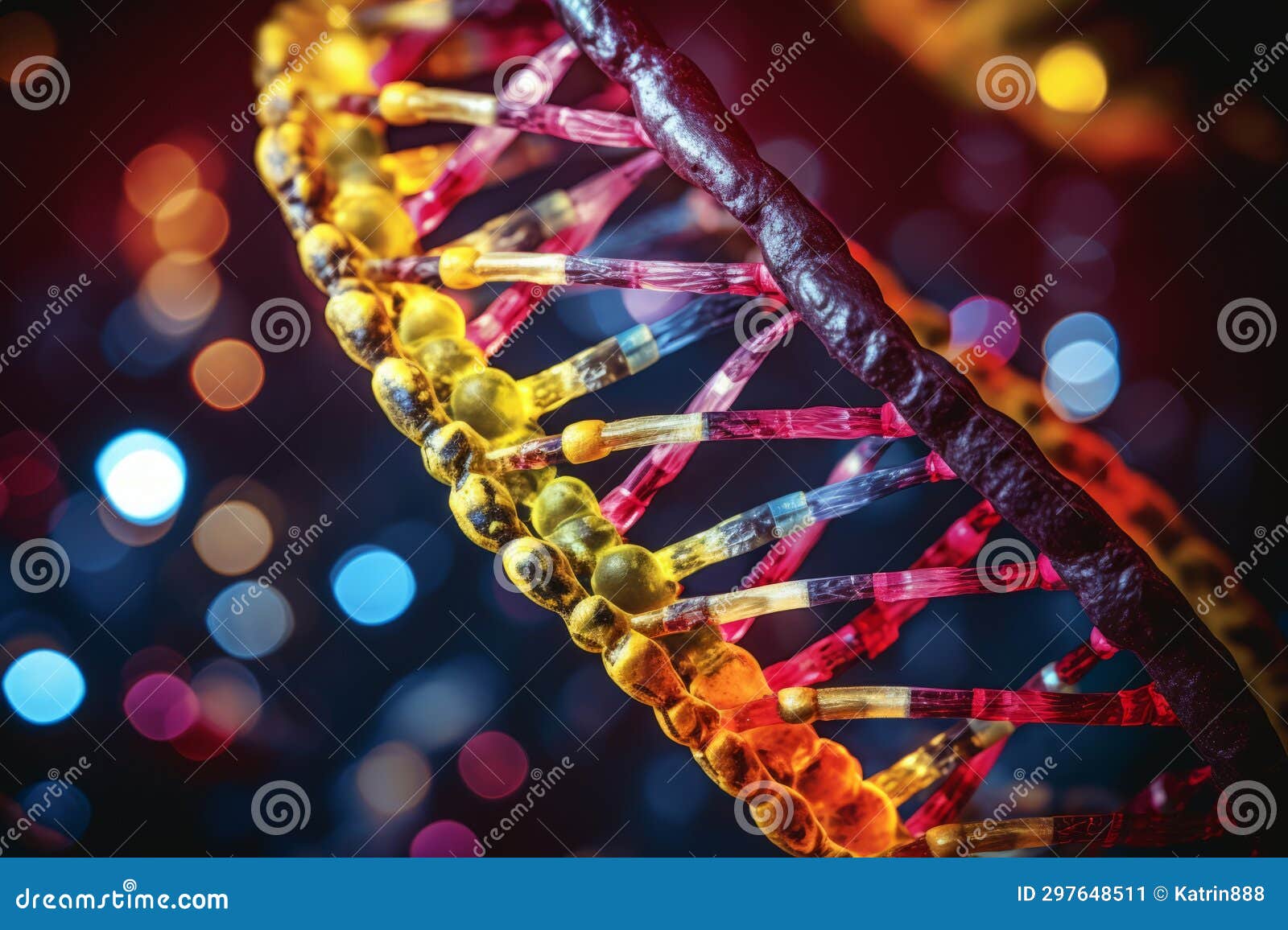 DNA Molecule through Microscopic Observation Stock Illustration ...