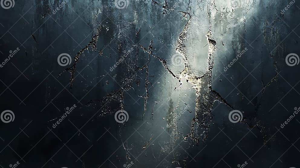 Exploring the Intricate Textures of a Cracked Wall in Dim Lighting a ...