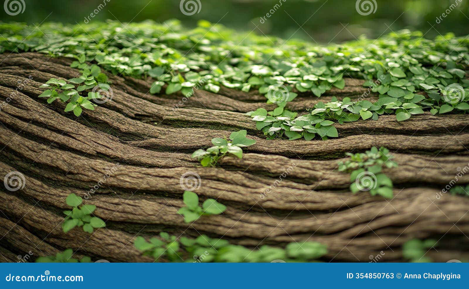 Exploring the Intricate Textures of Tree Bark and Green Foliage during ...