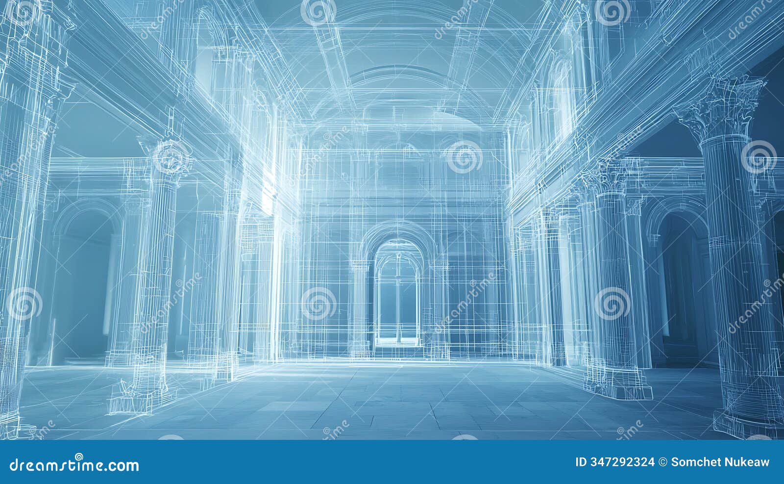 Exploring Intricate Wireframe Architectural Interiors a Deep Dive into ...