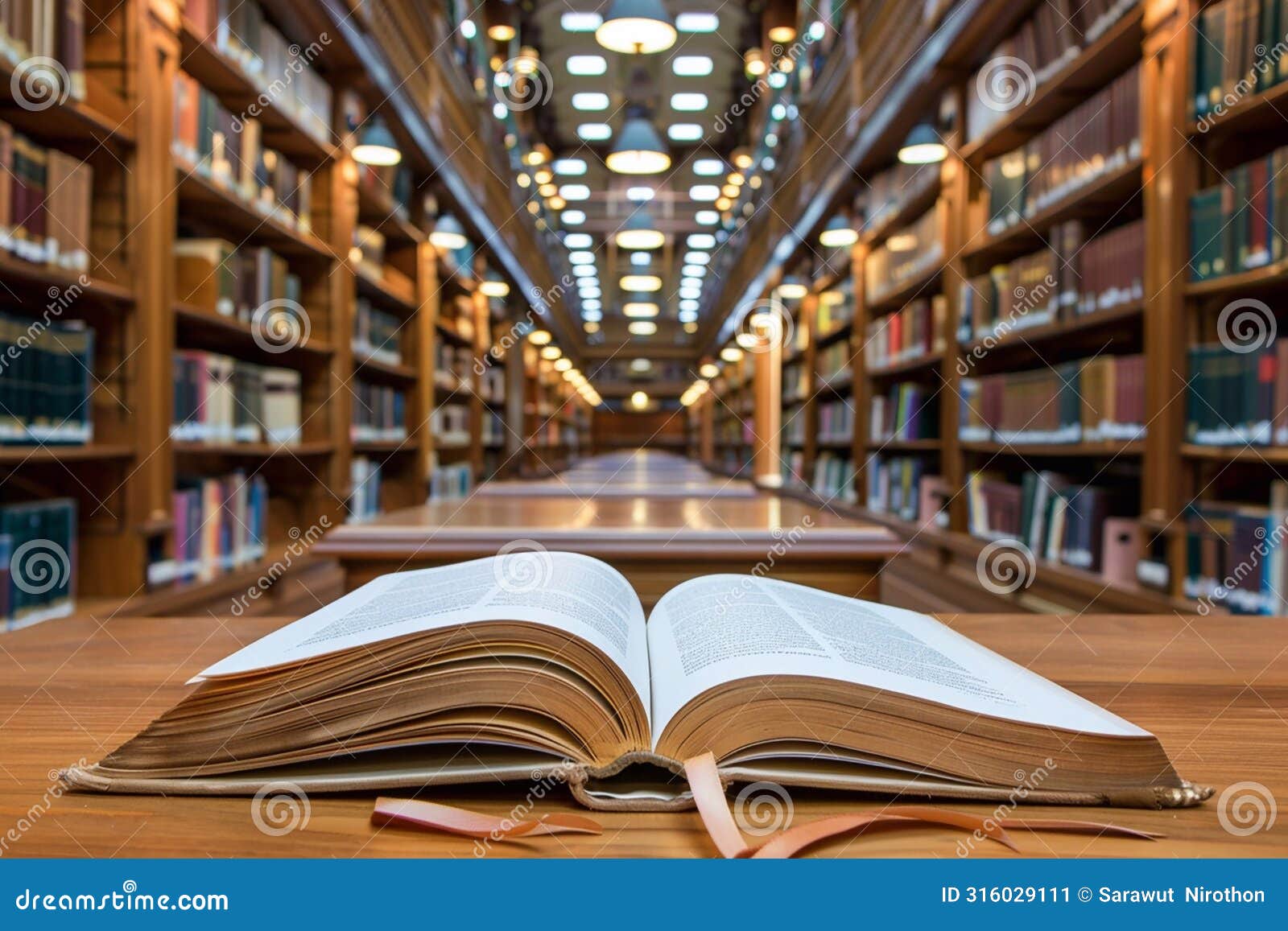 Exploring Knowledge, Old Library Scene with Open Book and Academic ...