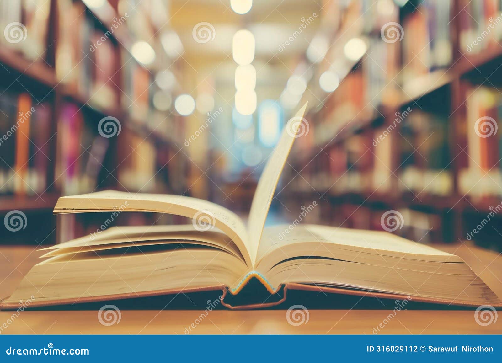 Exploring Knowledge, Old Library Scene with Open Book and Academic ...