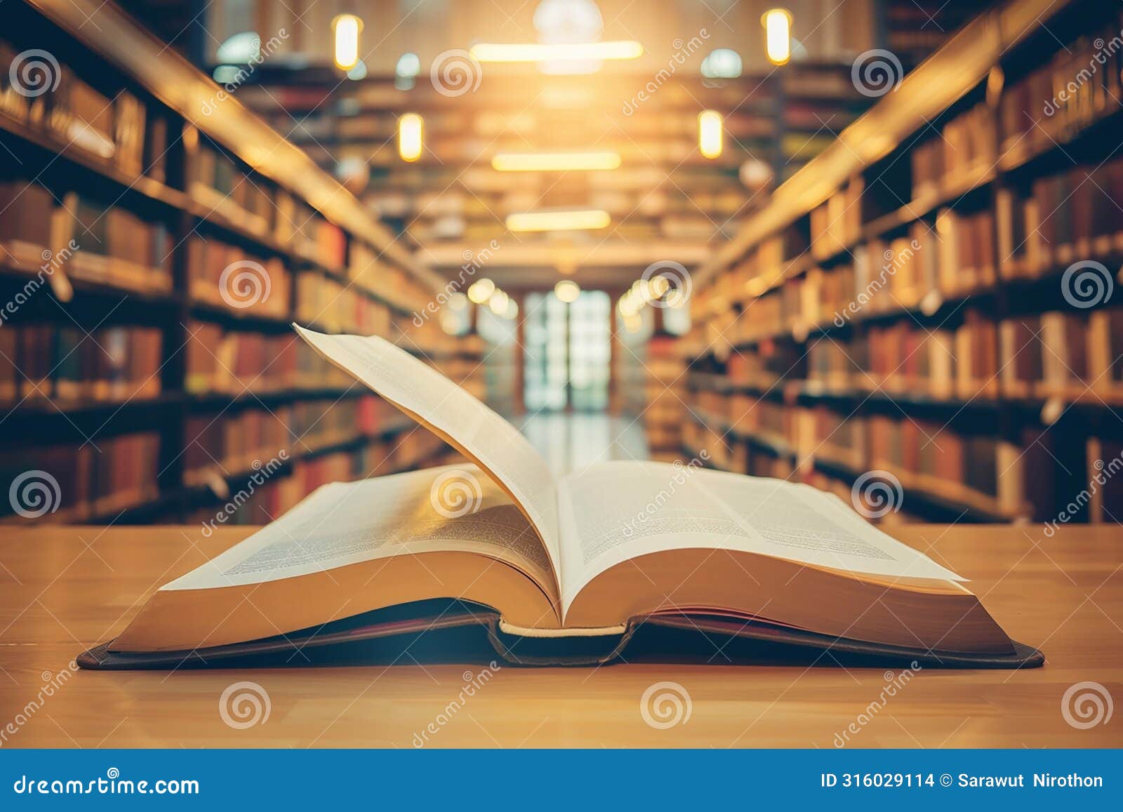 Exploring Knowledge, Old Library Scene with Open Book and Academic ...