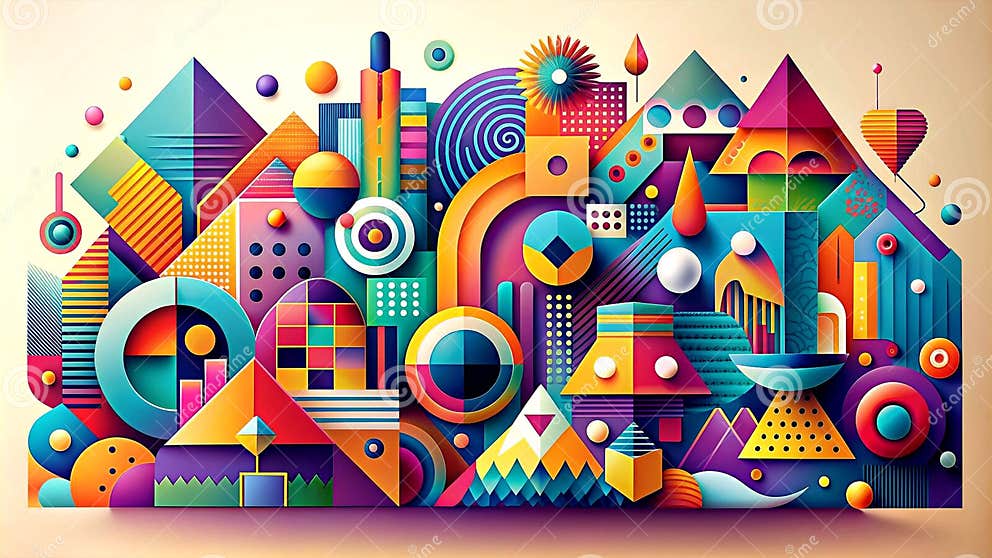 Exploring the Language of Form and Color in Abstract Art Algorithmically Generated Stock ...