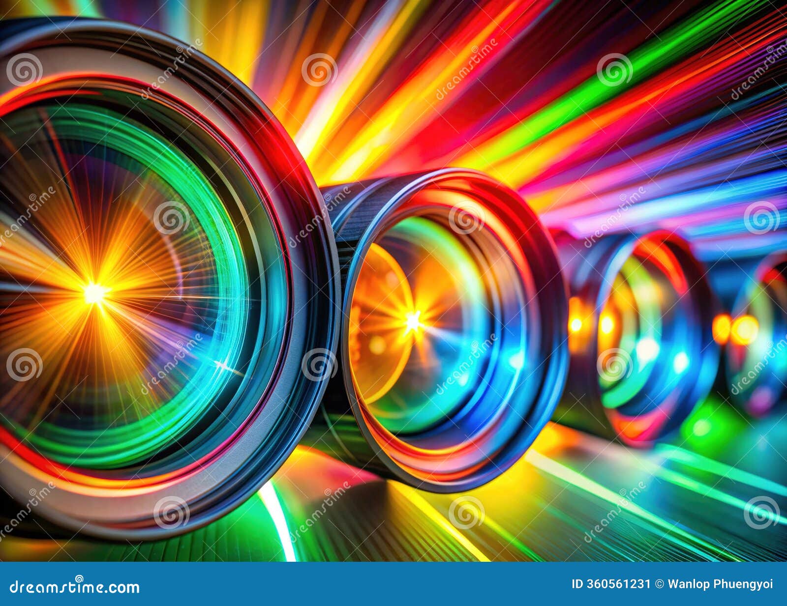 Convex Lens Schematic Diagram In Optics Physics. Vector Illustration ...