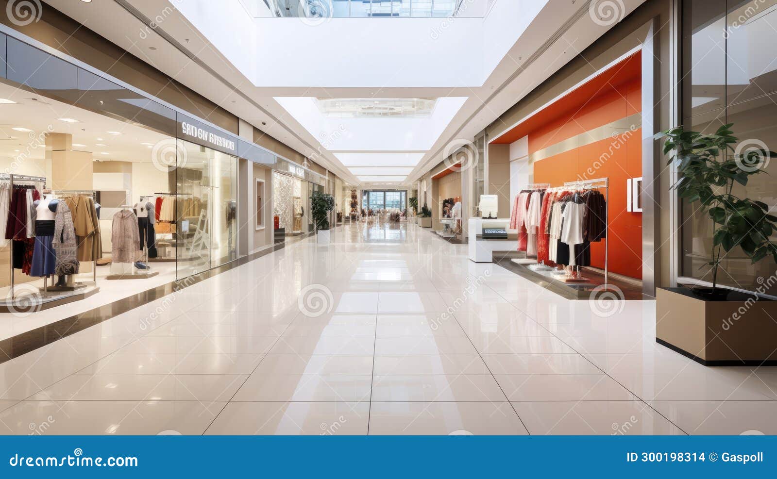 Exploring the Luxurious Interior Hallway of a Modern Shopping Mall ...