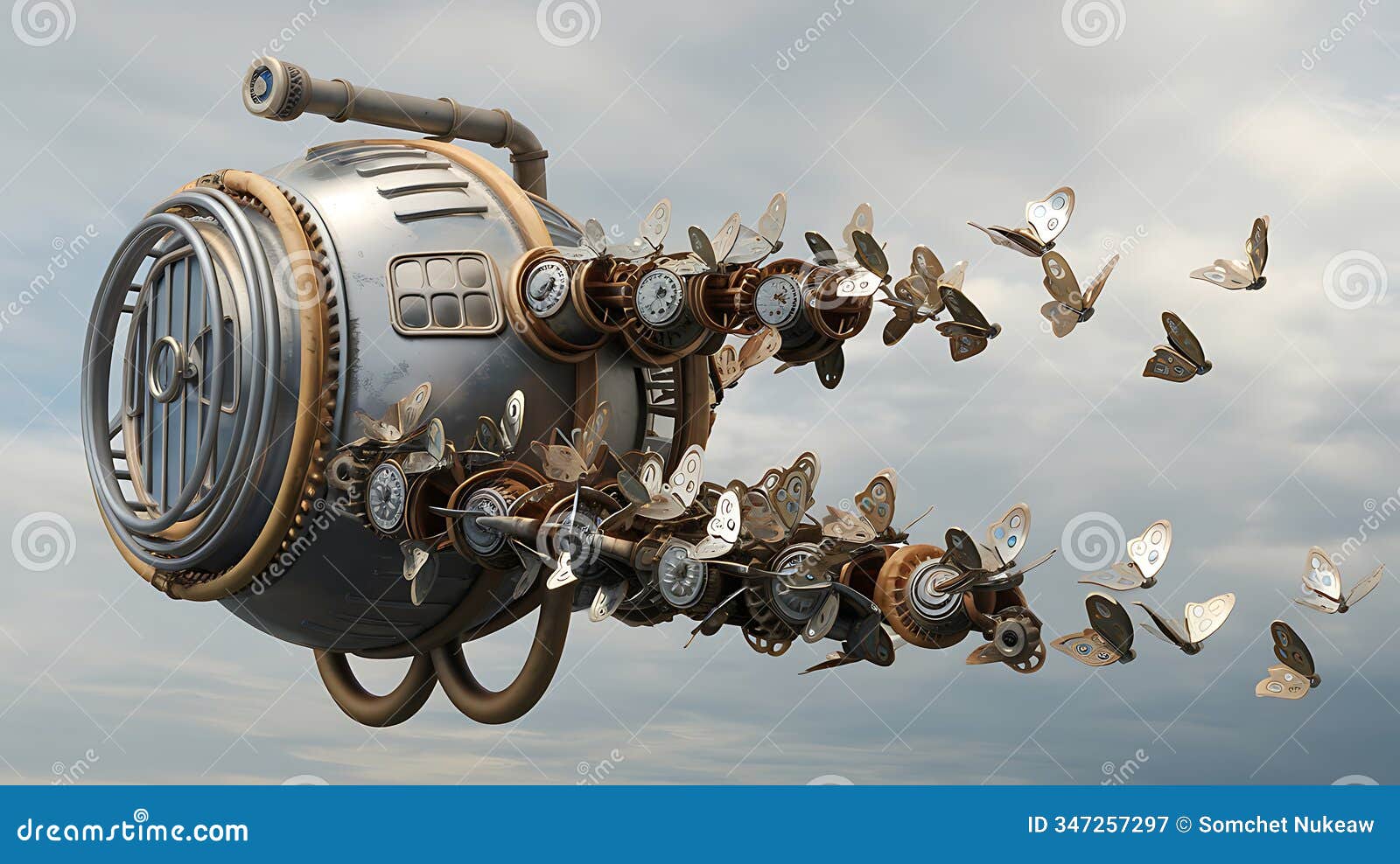 Steampunk Time Machine Key. Freehand Drawing. Marker And Color Pencil ...