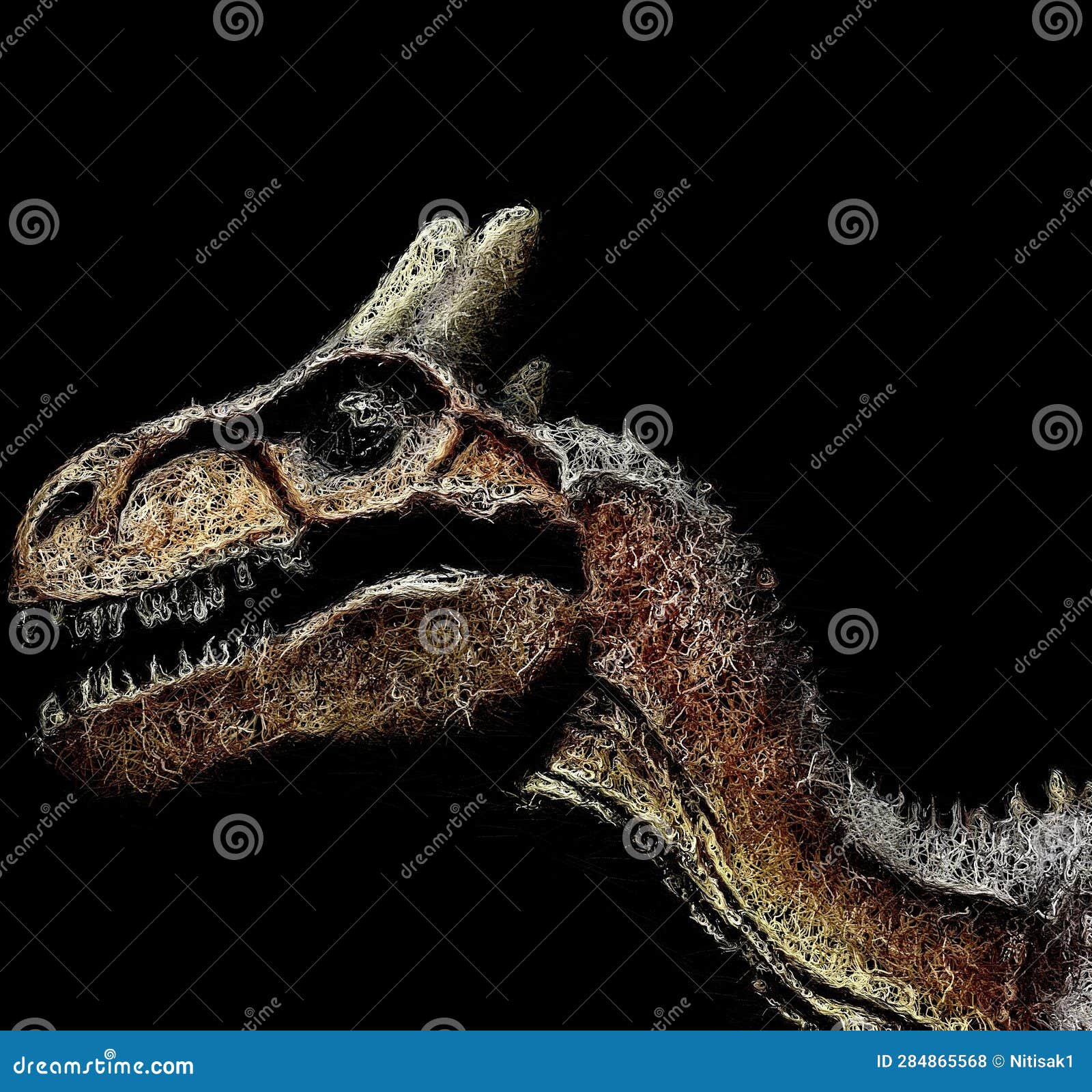 World of Dinosaur Line Art in Captivating Visuals Stock Illustration ...