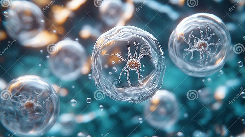 Exploring Microbial Life in Aquatic Cells Under Microscope Stock Photo ...