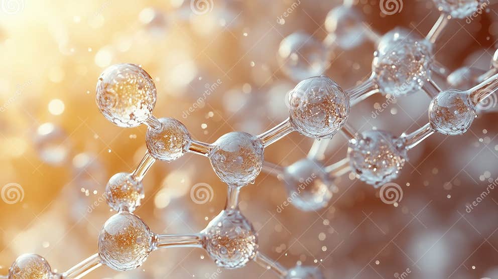 Exploring the Microscopic World of Water Molecules in Detail Stock ...