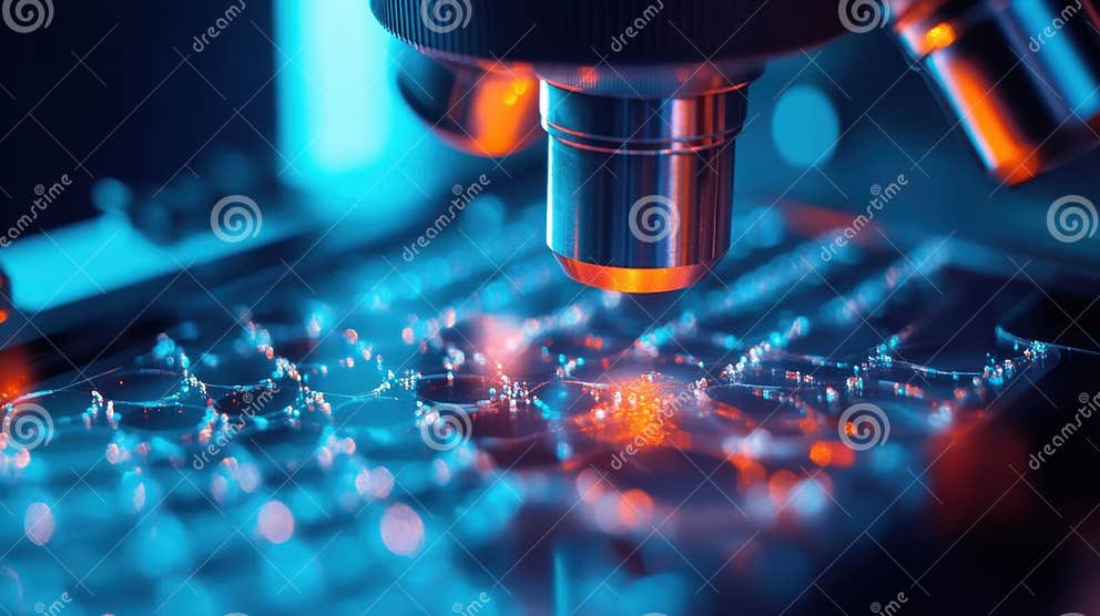 Exploring Microscopic Worlds through Advanced Technology Stock Image ...